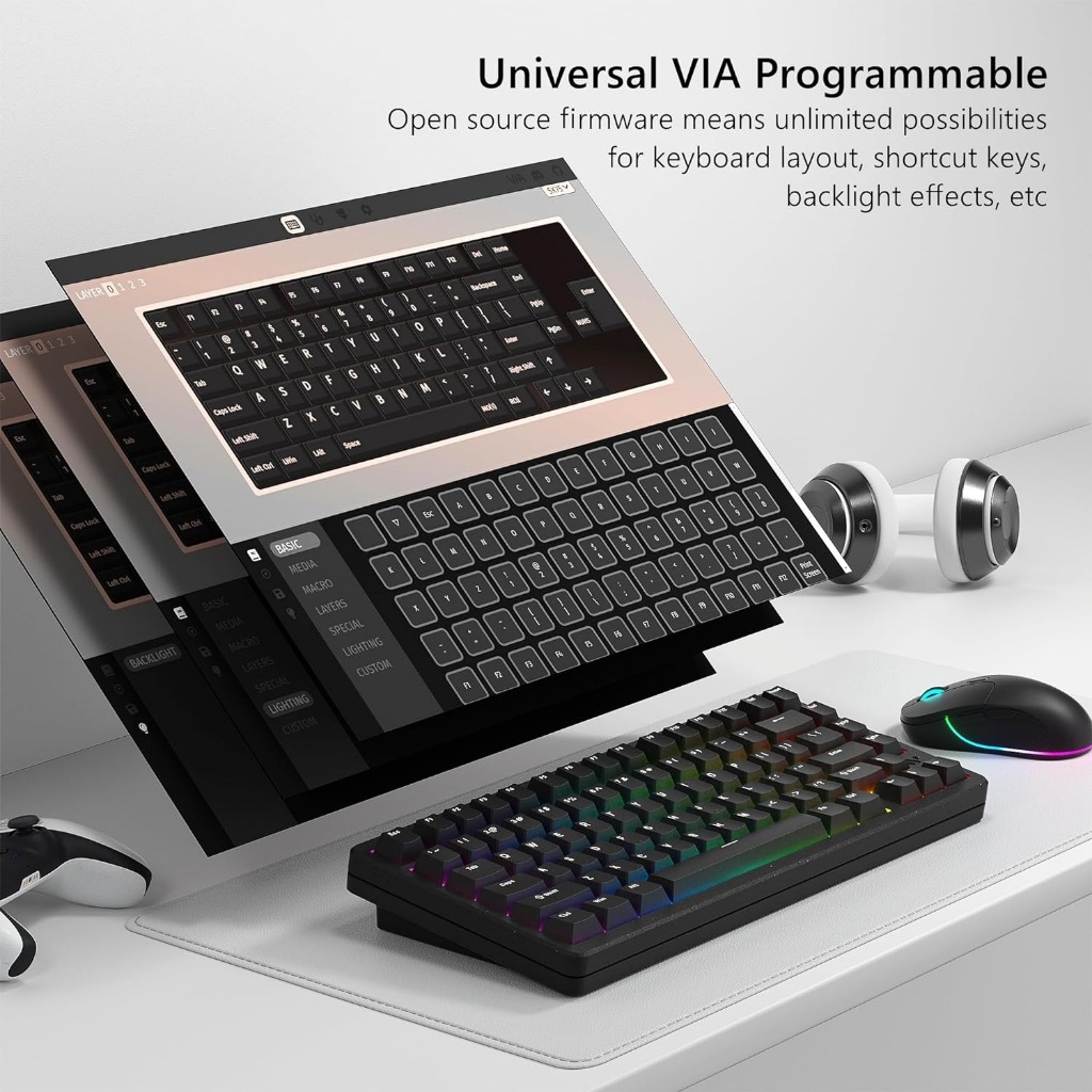 Womier SK75 Bàn Phím Chơi Game Cơ 75% RGB Nhôm Không Dây 3 Chế Độ Đệm ...