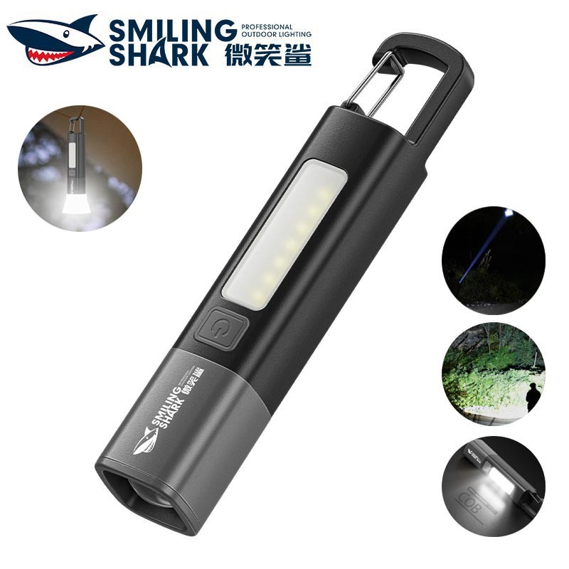 SmilingShark SD1023 Đèn pin siêu sáng 3 chế độ có thể sạc lại Type-C có móc & chao đèn Đèn lều ...