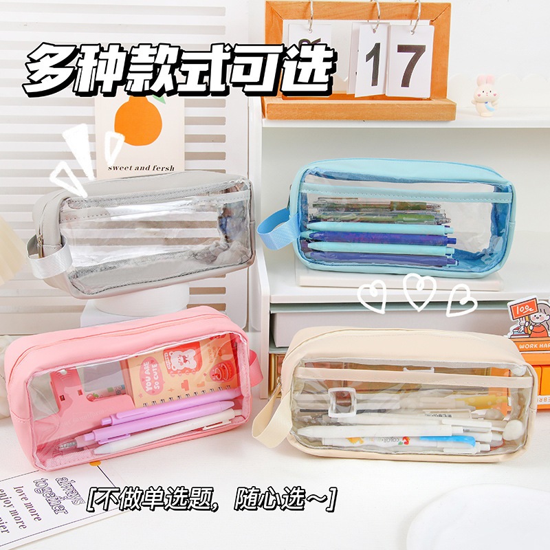 Hộp bút Túi Đựng Bút Trong Suốt Cỡ Lớn Chống Thấm Nước Phong Cách Hàn ...