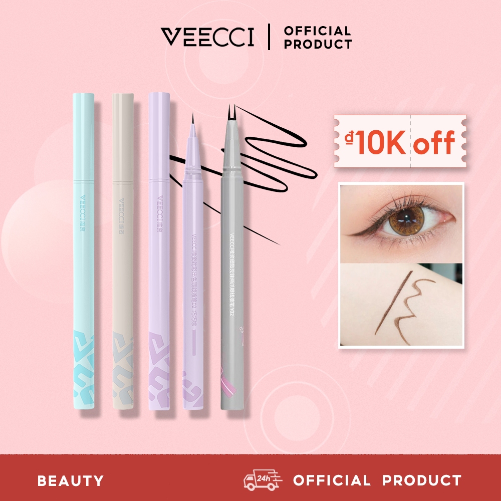 VEECCI- eyeliner, lâu trôi và không phai, đầu bút hai đầu siêu mịn ...