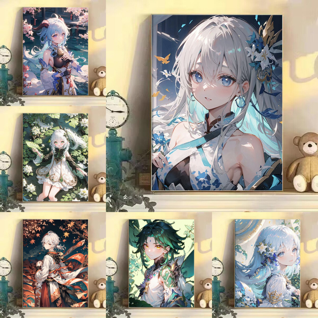 【ORFON】40×50cm tranh số hoá/Vẽ kỹ thuật số DIY/Genshin Impact/Trò chơi giảm căng thẳng độc đáo ...
