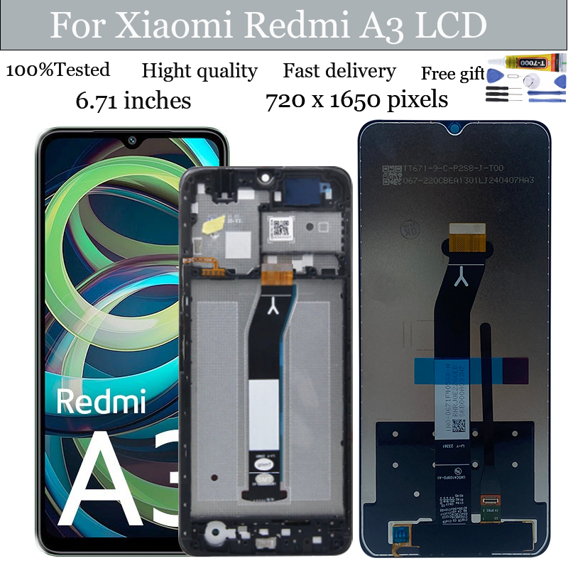 6. 71 inch Cho Xiaomi Redmi A3 Màn Hình lcd Bộ Số Hóa Màn Hình Cảm Ứng ...