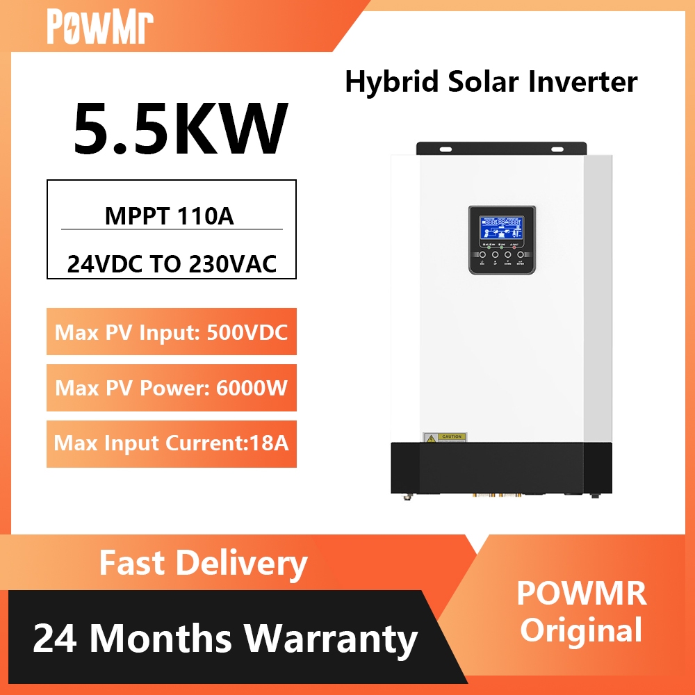 Powmr Mppt 5.5kw 500VDC Biến tần năng lượng mặt trời tích hợp 110A Mppt ...