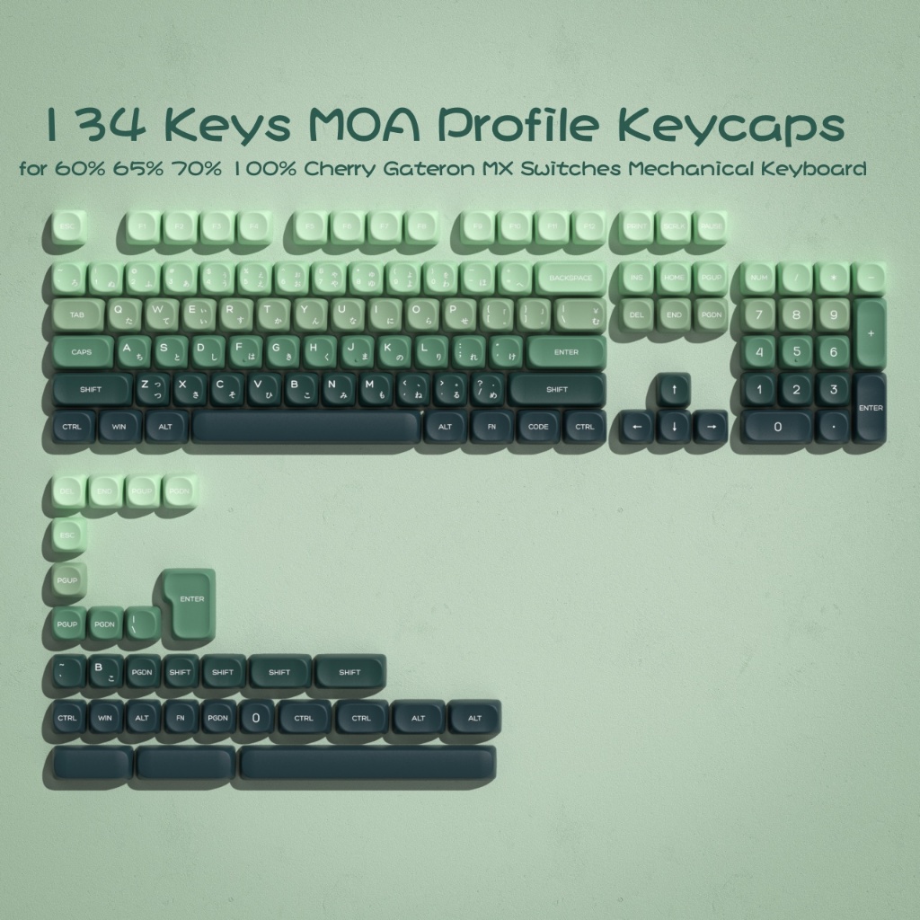143 Phím MOA Profile Cherry Pink Keycaps Fresh Cute Dye Sub PBT Key Cap ...