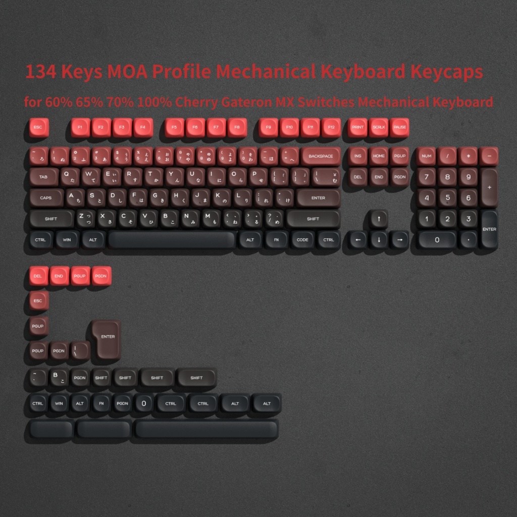 143 Phím MOA Profile Cherry Pink Keycaps Fresh Cute Dye Sub PBT Key Cap ...
