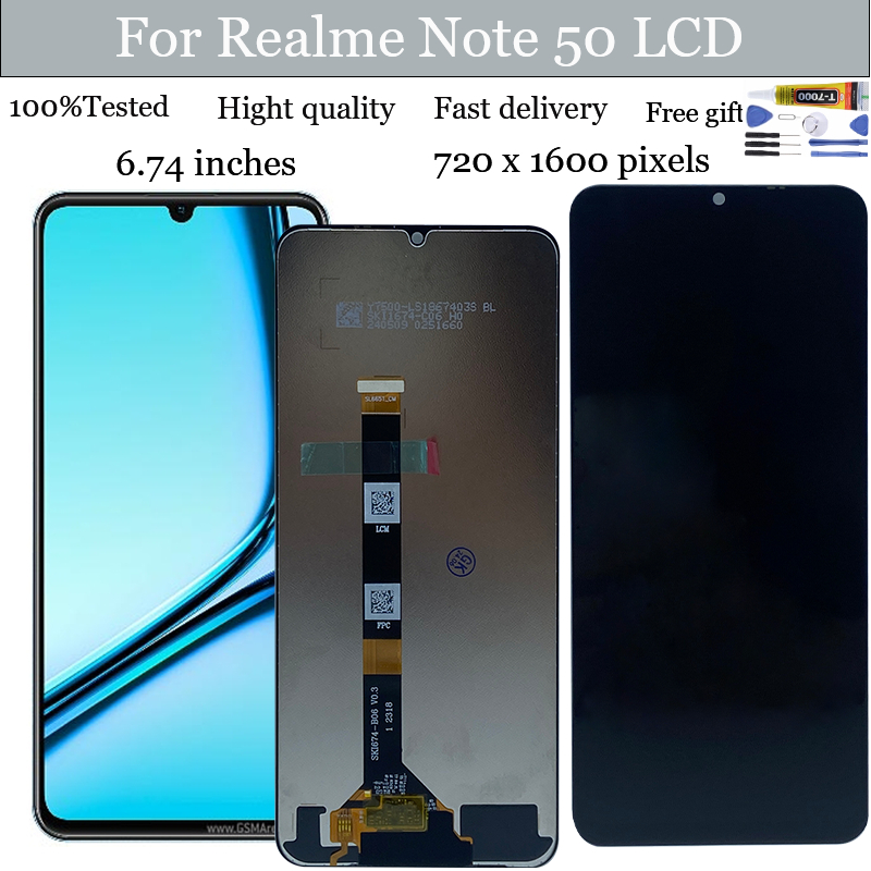 6,74 "Màn Hình Chính Hãng Cho Realme Note 50 RMX3834 Màn Hình LCD Bộ Số ...