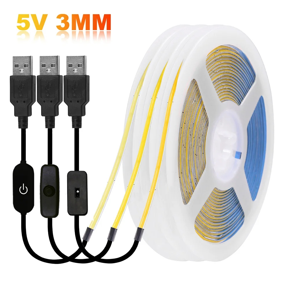 Usb usb usb cob dải ánh sáng tự dính 3mm siêu hẹp siêu mịn trang trí ...