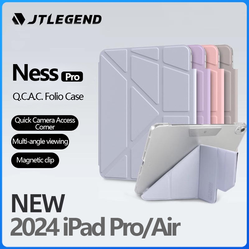 JTLEGEND Ness Pro QCAC Folio S Case 2024 cho iPad Pro 11 "/ 13" M4 cho iPad Air 11 "/ 13" M2 Với ...
