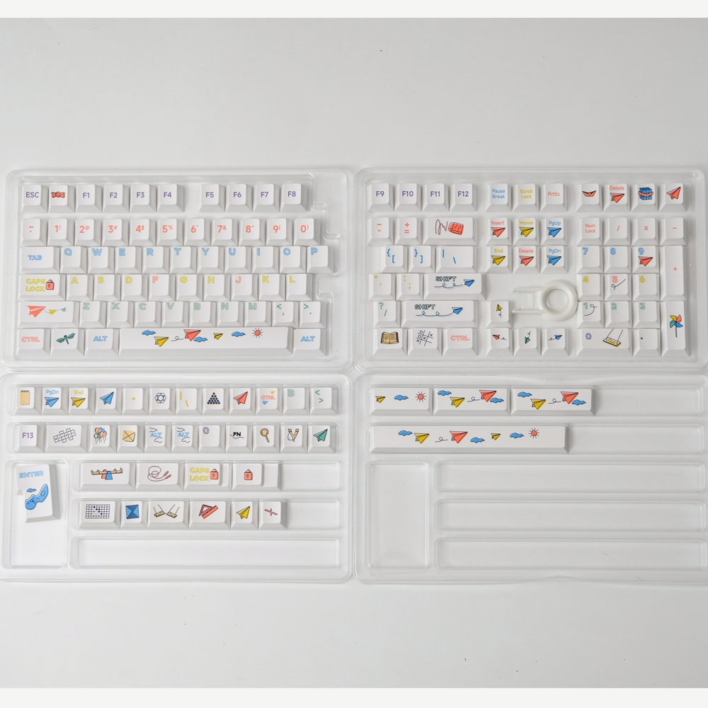 147 Phím Giấy Máy Bay Keycaps Trắng Cherry Profile PBT Dye Thăng Hoa ...