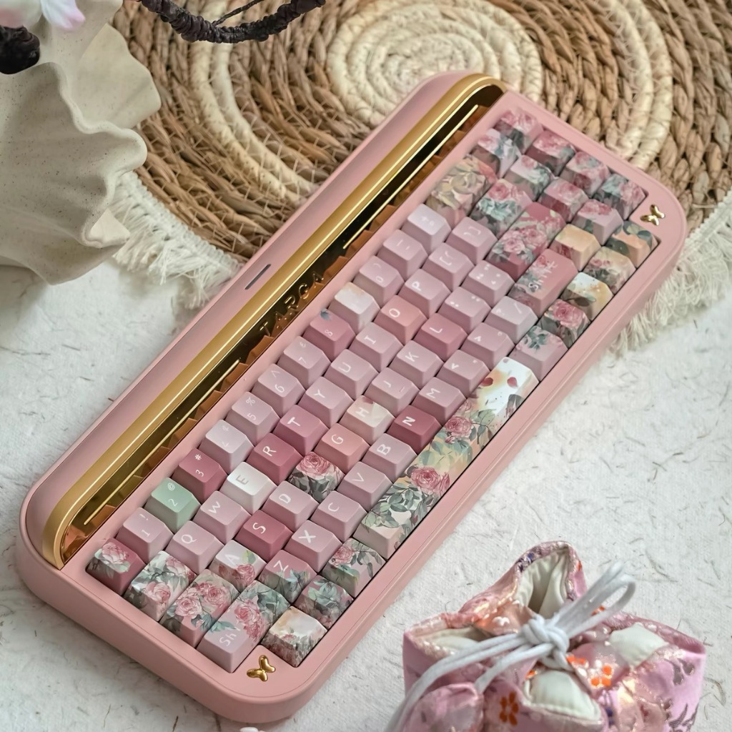 142 Phím Hoa Hồng Series Keycaps Cherry Profile PBT Dye Thăng Hoa ...