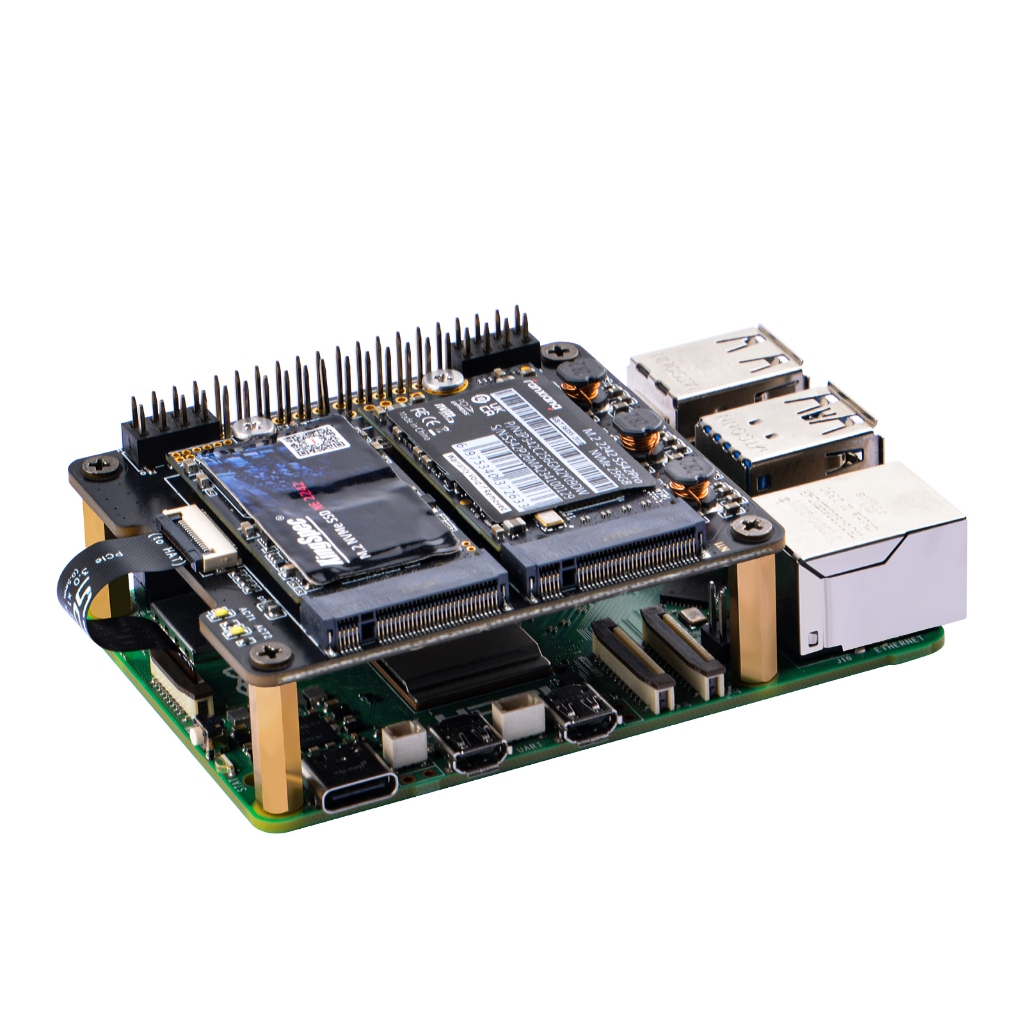 52pi N20 Dual 2242 NVMe HAT cho Raspberry Pi 5 với chip ASM1182e ...