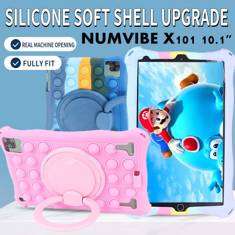 Bong Bóng Mềm Silicone Trẻ Em Ốp Lưng An Toàn Cho NUMVIBE X101 10.1 Inch 360 Xoay Tay Cầm Chân ...