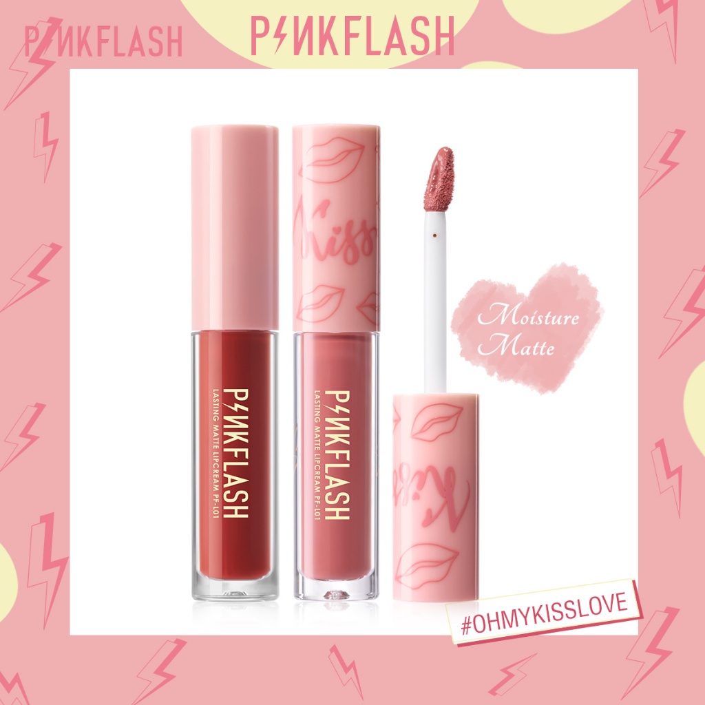PINKFLASH Son Kem Flash Moment Tông Lì Dưỡng Ẩm Chống Nước Lâu Trôi ...