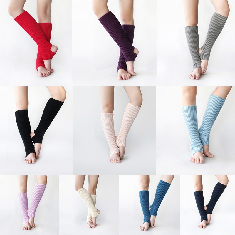 Hum 2 Bao ống chân dệt kim không bít ngón cổ cao đến đầu gối có gân màu ...
