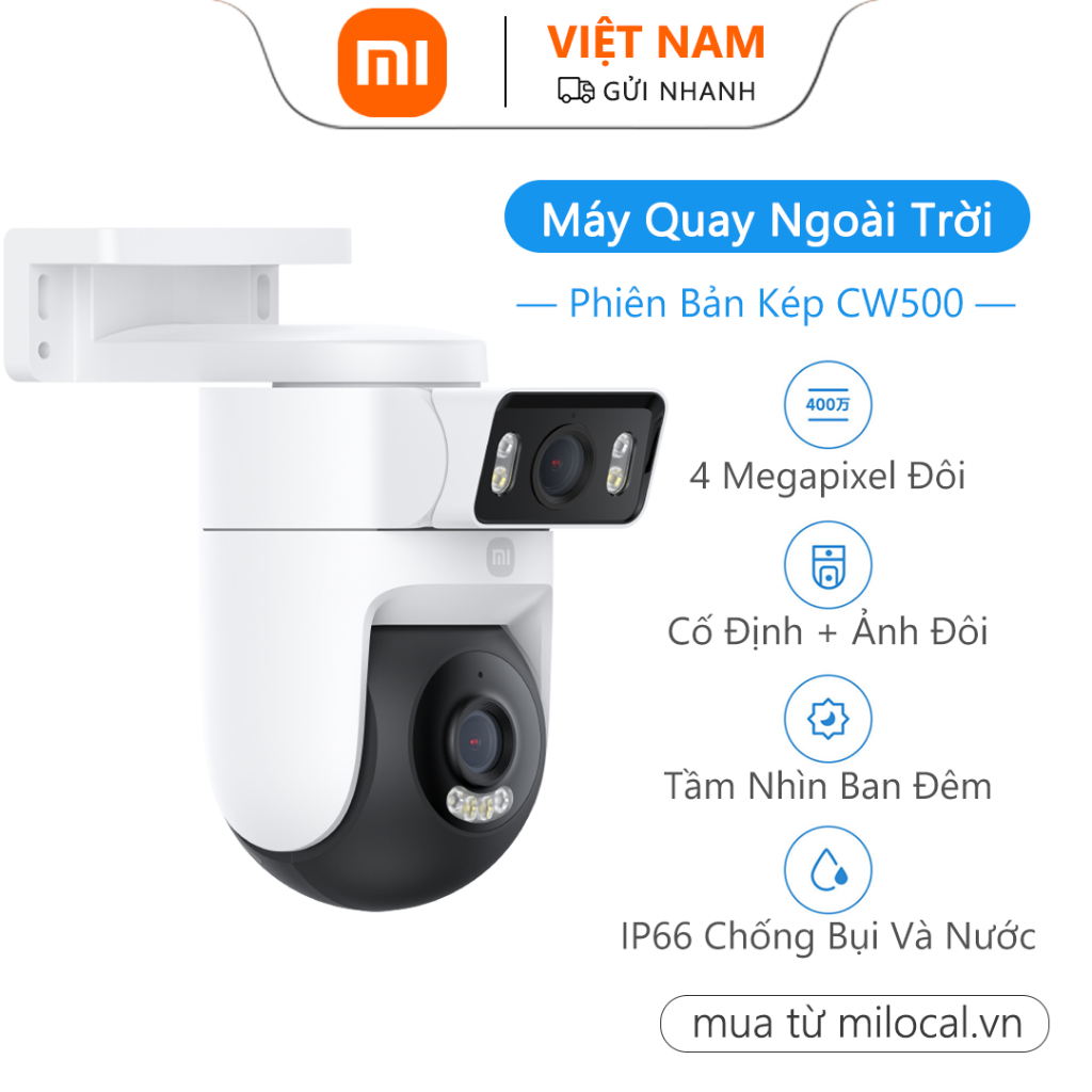 Camera ngoài trời Xiaomi CW500, Camera kép 4 triệu, Chất lượng hình ảnh siêu trong suốt 2,5K ...