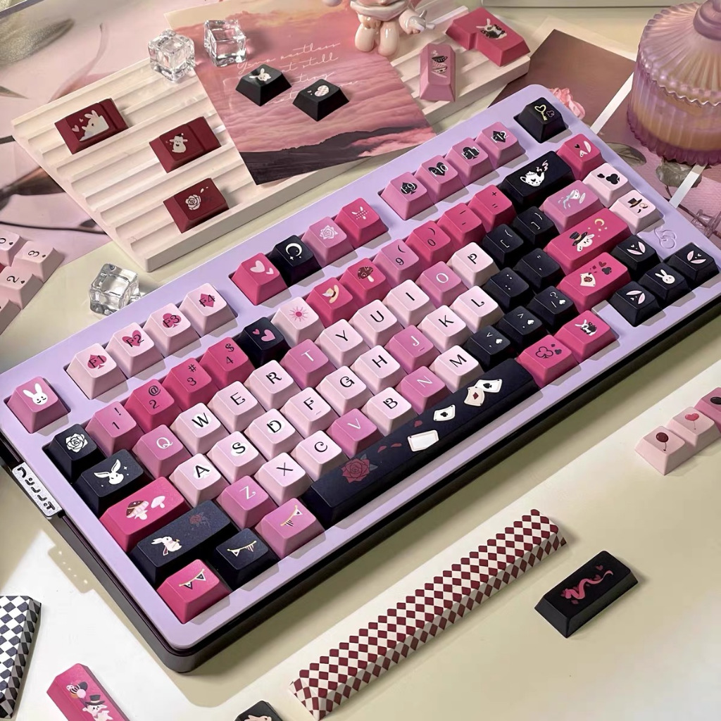 128 Phím Thỏ Alice Keycaps Cherry Chiều cao Keycap PBT Chất liệu Năm ...