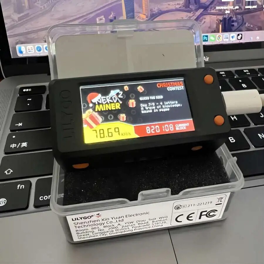 Nerdminer v2 Firmware 1.6.3 Ban Đầu T-display S3 Hashrate 78K / S BTC ...