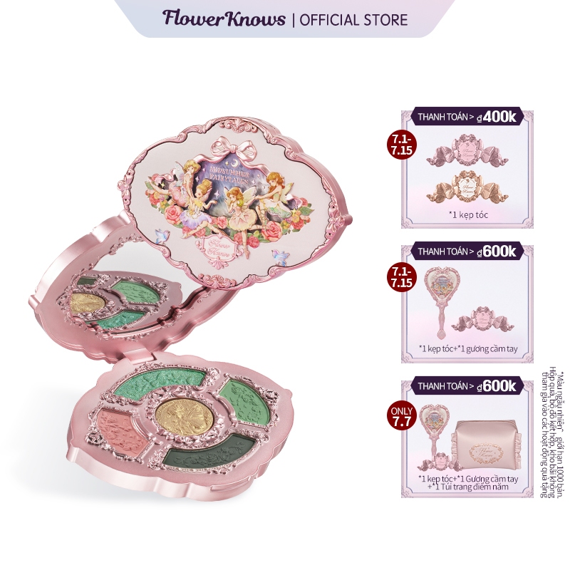 Flower Knows Midsummer Fairytales Collection Bảng phấn mắt năm màu nổi ...