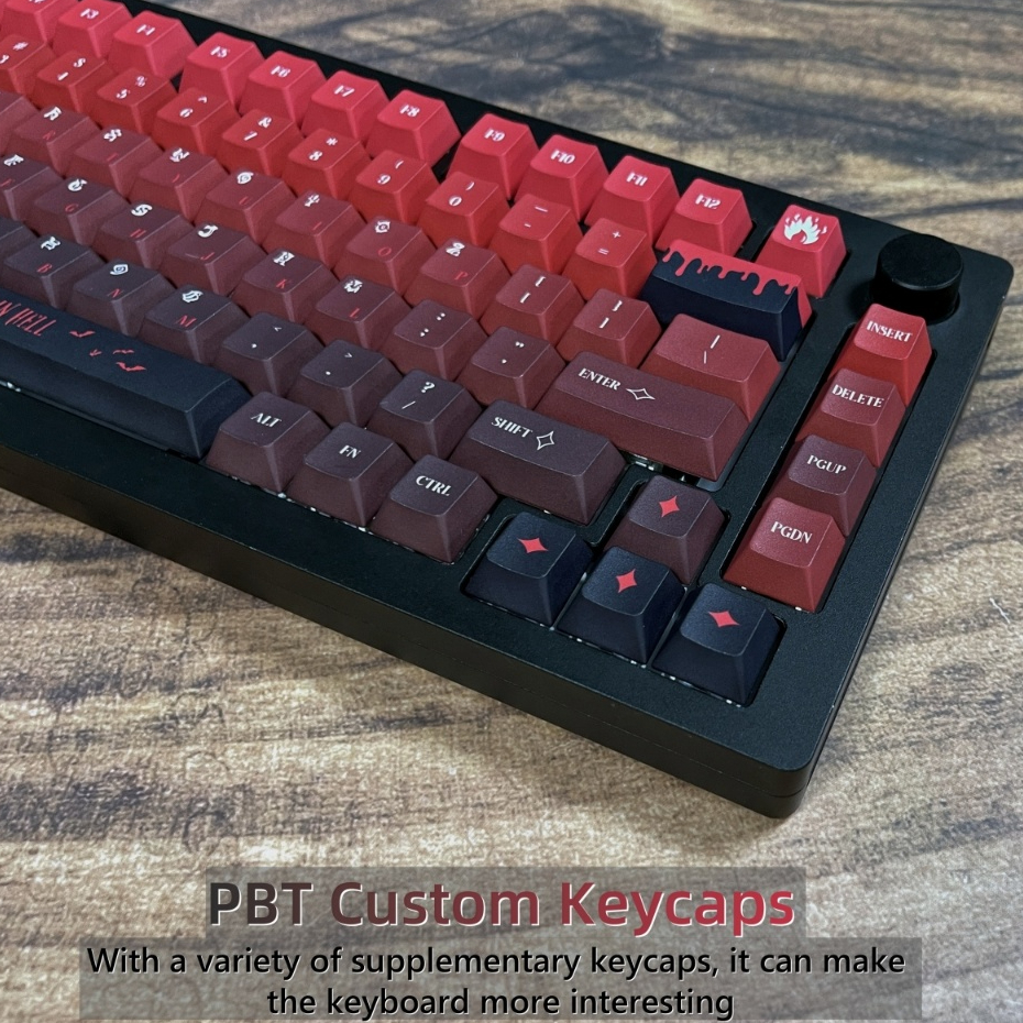 Womier 134 Phím Black Blood Keycaps Dye-sub Cherry Profile PBT Key Caps ...