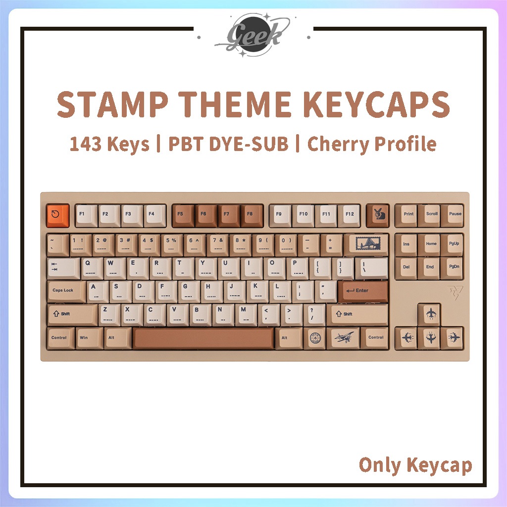 Retro stamp keycaps pbt dye-sub cherry profile keycap tùy chỉnh keycaps ...