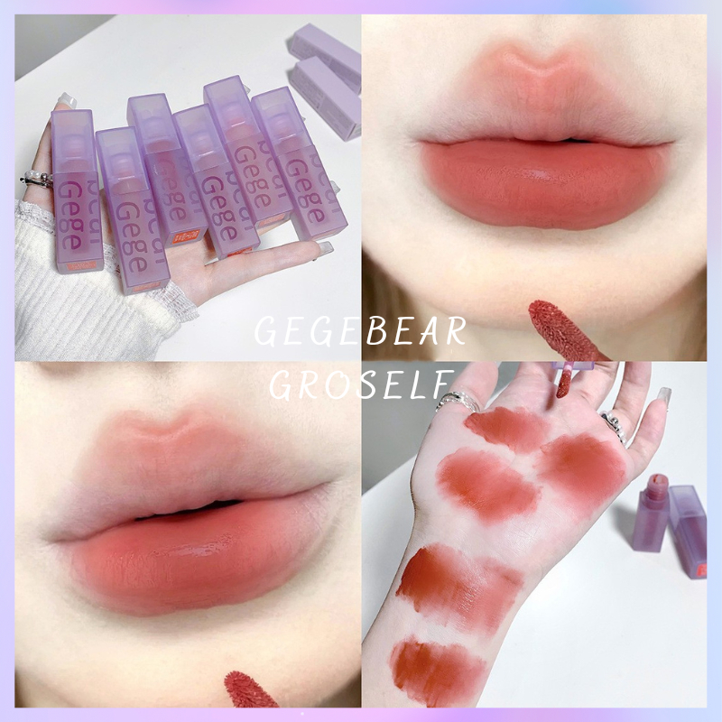 Son Kem Lì Gegebear Velvet Tím Pastel Nhung Lì Mềm Mịn Môi | Shopee ...