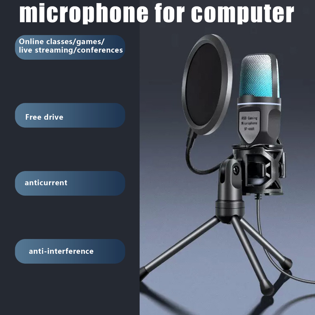 Micro ghi âm phòng thu SF-666R có micrô phát sóng bộ lọc Pop để phát ...