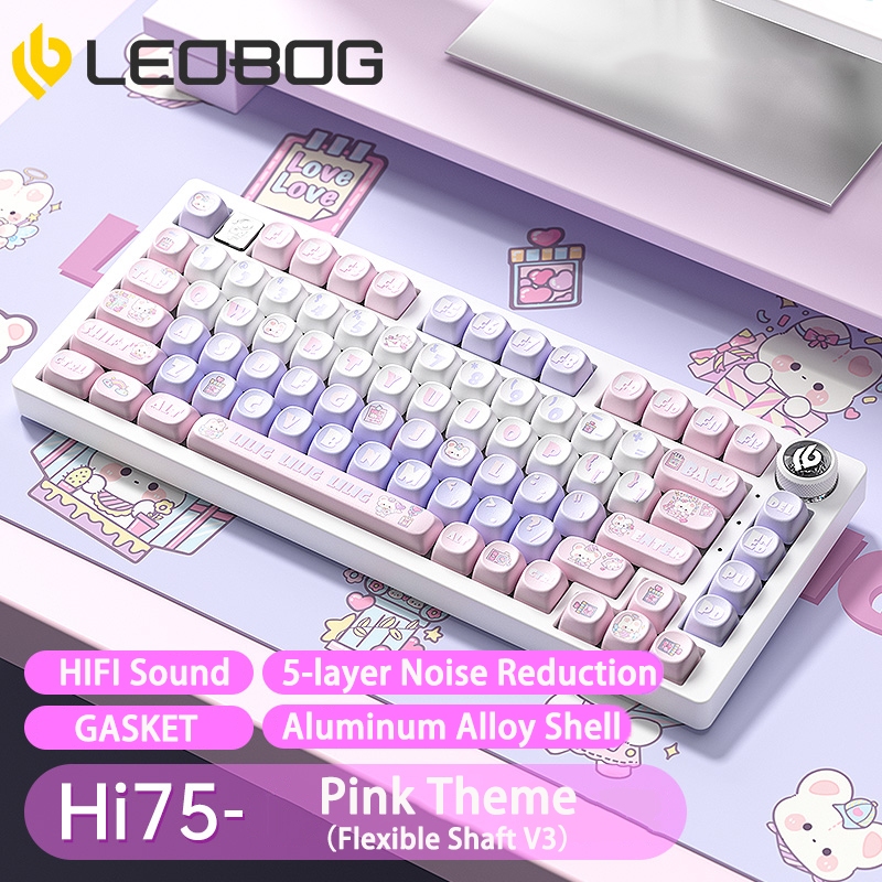 Bàn Phím Cơ aula leobog hi75 75% 81 Phím Có Dây RGB hiệu ứng ánh sáng ...