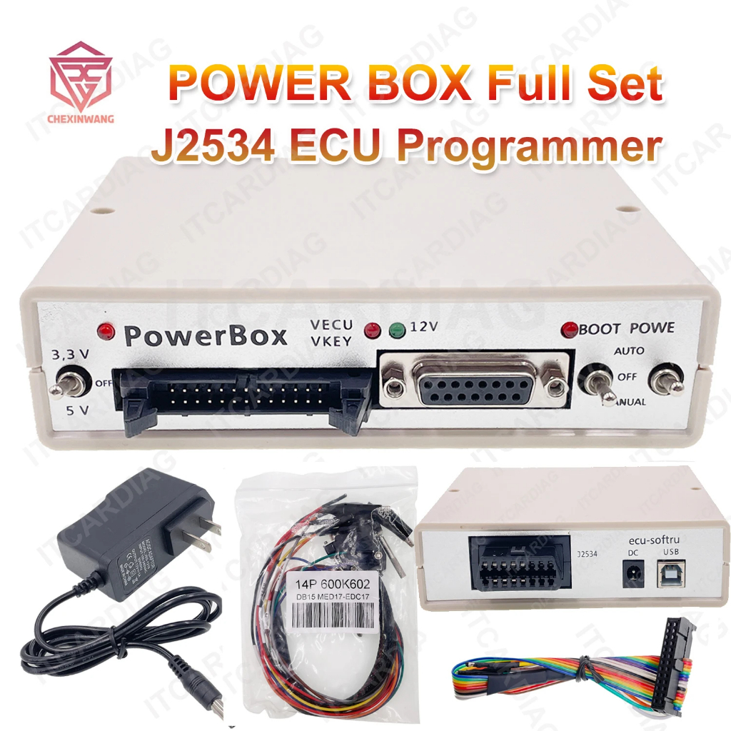 Hộp điện Lập trình viên ECU JTAG PowerBox cho PCM Flash Via J2534 Làm ...