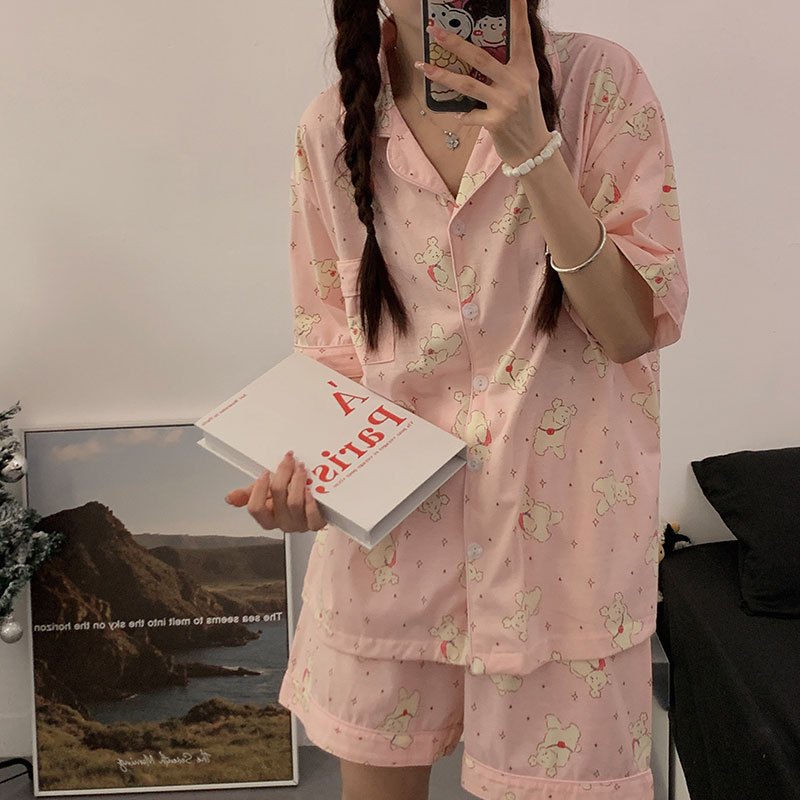 Bộ đồ ngủ thỏ dễ thương mùa hè Bộ đồ mặc tại nhà có thể mặc bên ngoài ...