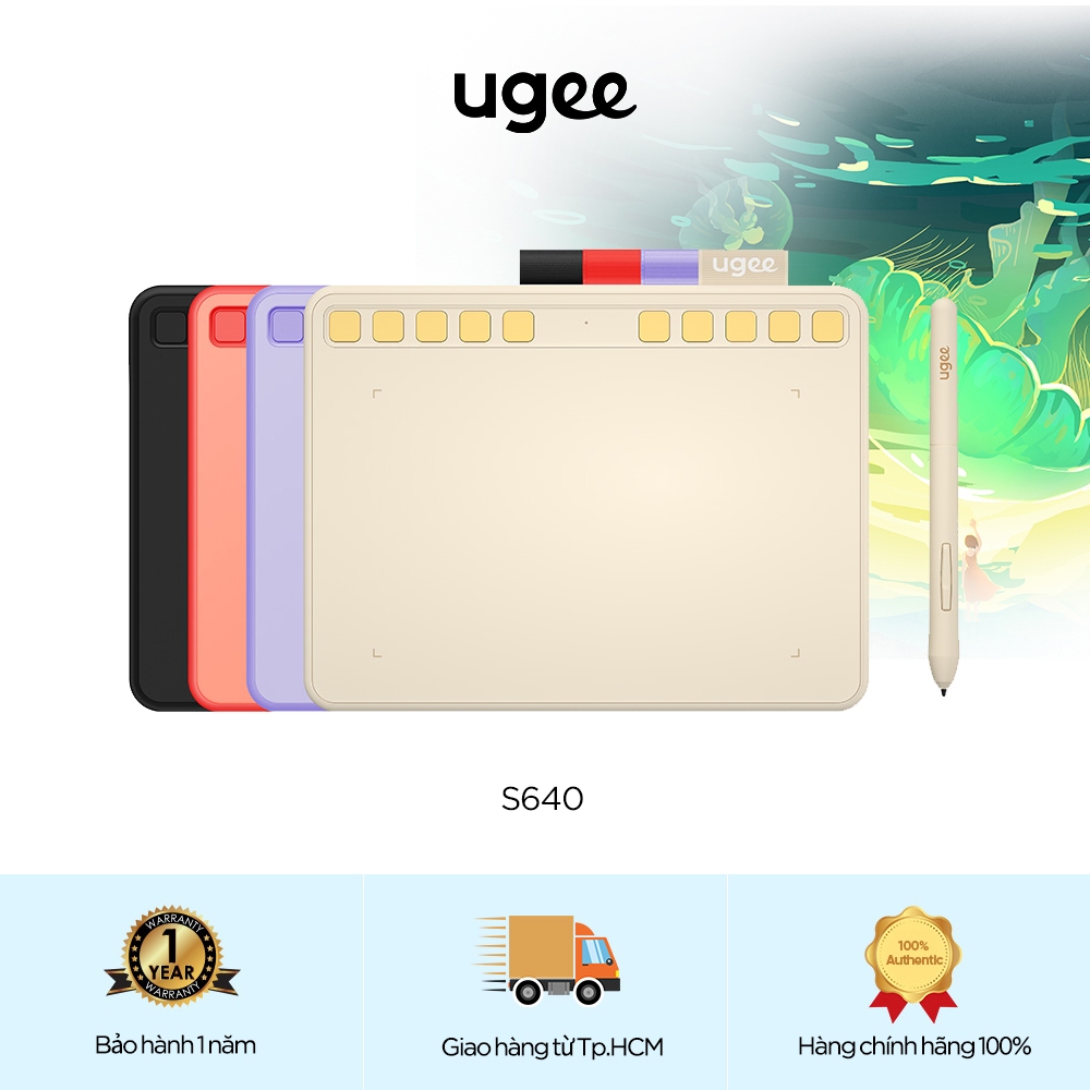 Máy tính bảng vẽ UGEE S640 Hỗ trợ máy tính bảng đồ họa Android Bút máy ...