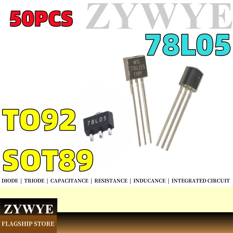 Bộ 50 78L05 Triode WST78L05 TO-92 5V AS78L05Z-E1 Ống Điều Chỉnh Điện Áp ...