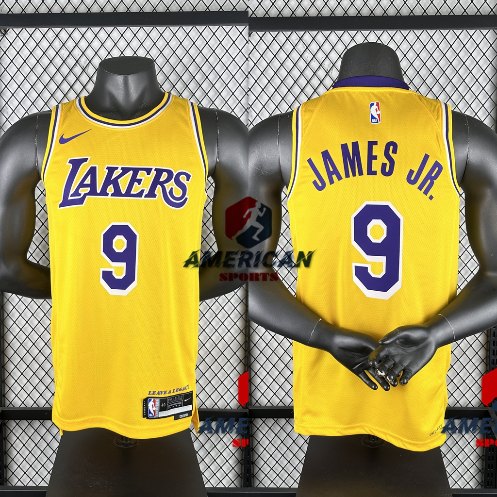 Nam NBA Los Angeles Lakers #9 Bronny James Jr. Áo bóng rổ dự thảo màu ...