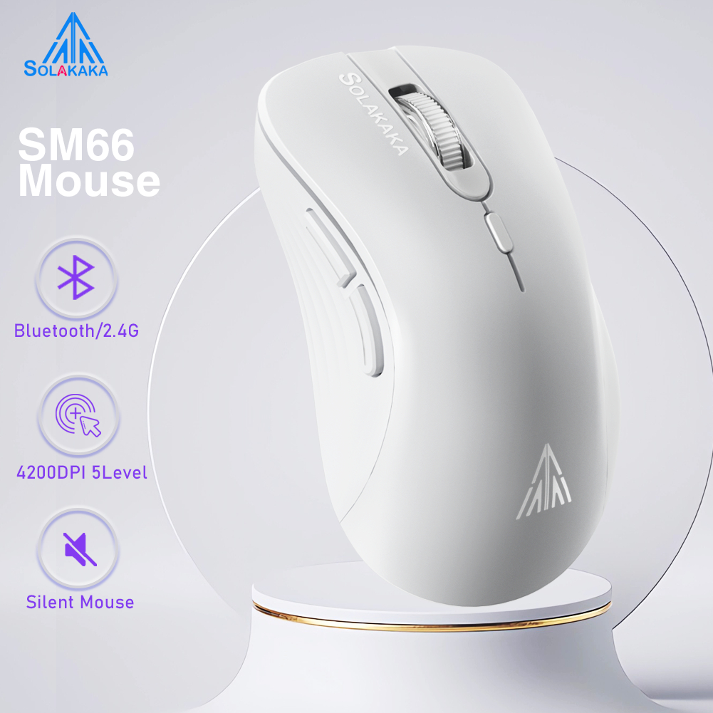 Chuột không dây SOLAKAKA SM66 Bluetooth / Pin 2.4G 400mAh với DPI 6 tốc ...