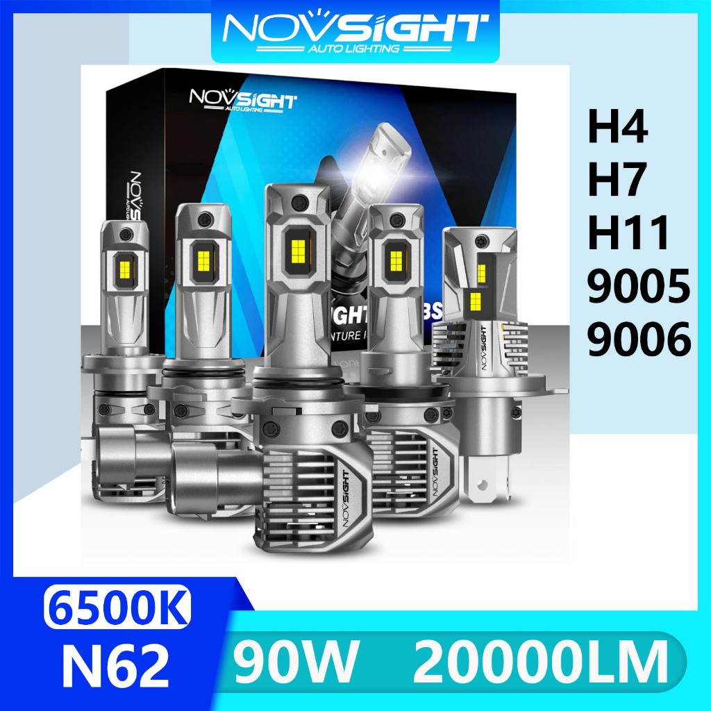 2 Gói Đèn Pha Ô Tô Cắm LED Novsight N62 H4 H11 H7 9005 9006 1: 1 90W 20000LM 6500K Cắm Và Chạy ...
