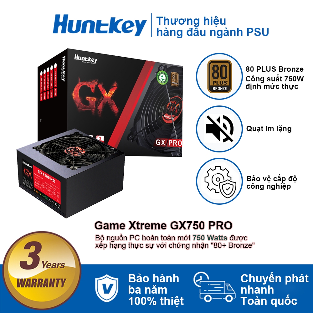 Nguồn máy tính Huntkey Thương hiệu chính thức Bộ nguồn PC GX-Pro Series GX650 Pro(650W) GX750 ...