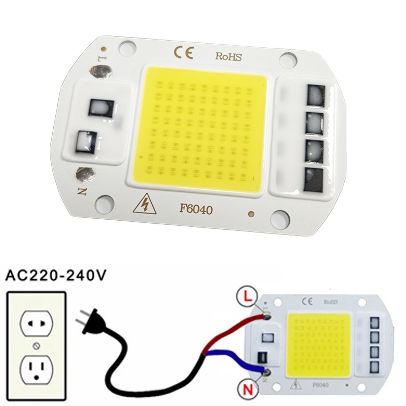 Chip Led Đèn COB 20W 30W 50W AC 220V 240V IP65 IC Thông Minh Không Cần ...