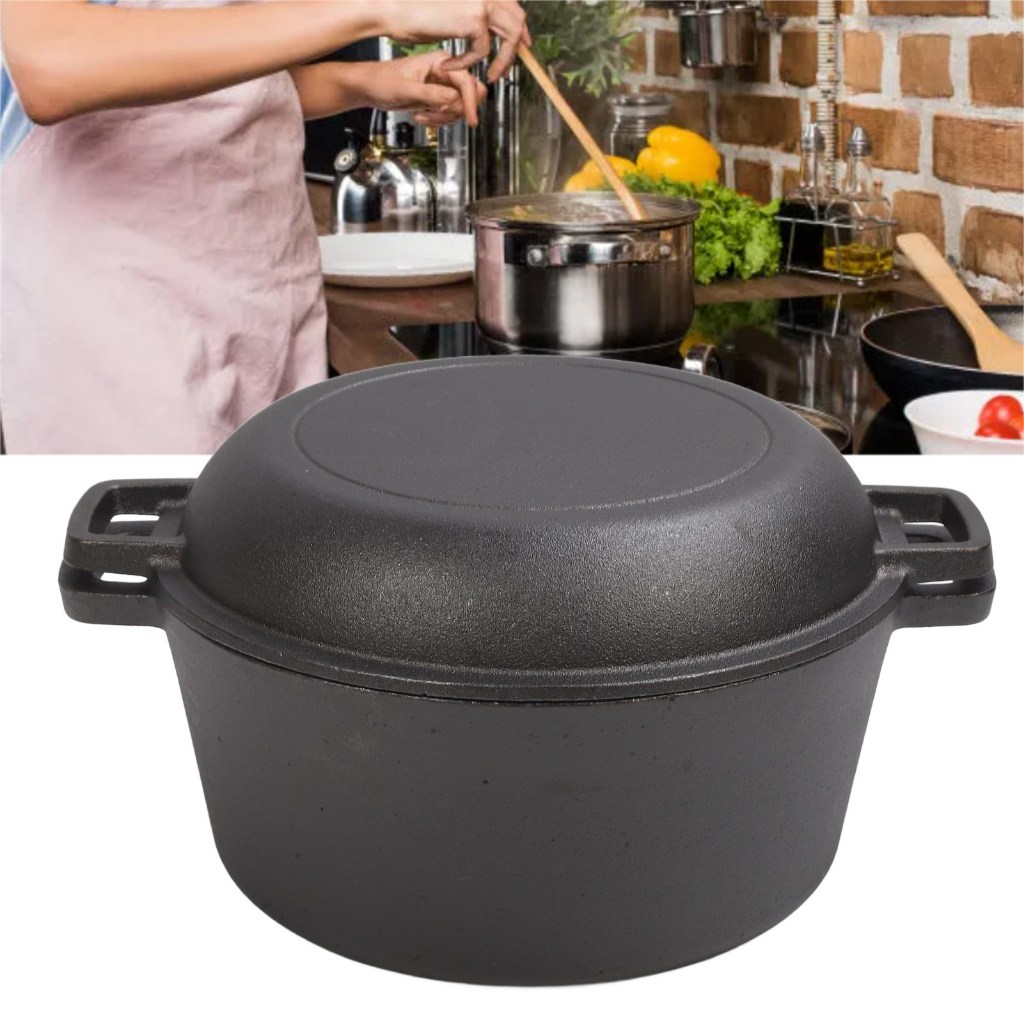 Lò Nướng Nồi Có Nắp Đậy Chảo Nấu Ăn 4.7L Gang Tay Cầm Đôi Bộ Cho Bánh ...