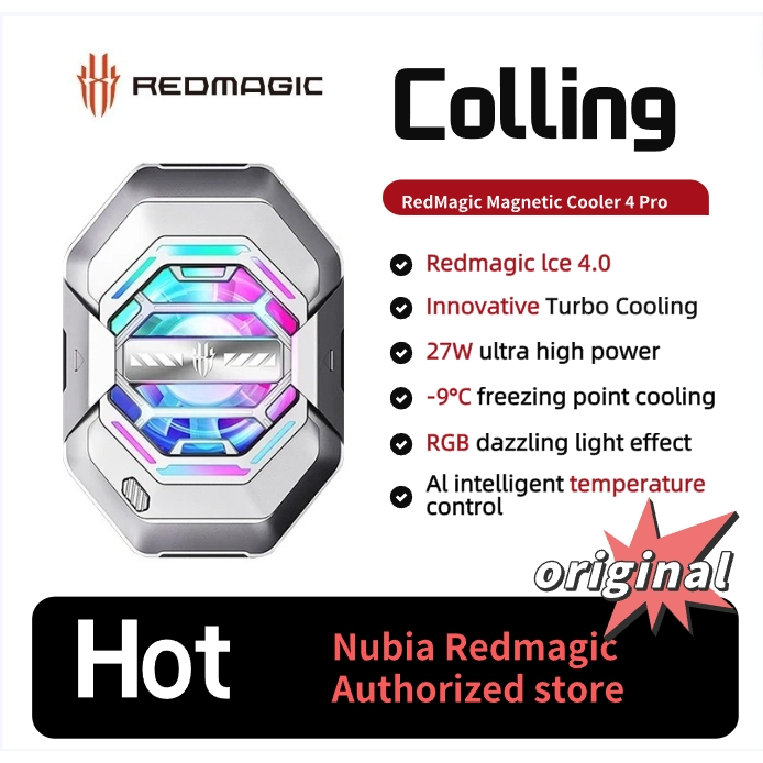 Quạt làm mát điện thoại Nubia Red Magic Cooler 4Pro chính hãng Kẹp 27W với nhiệt độ thấp nhất -7 ...