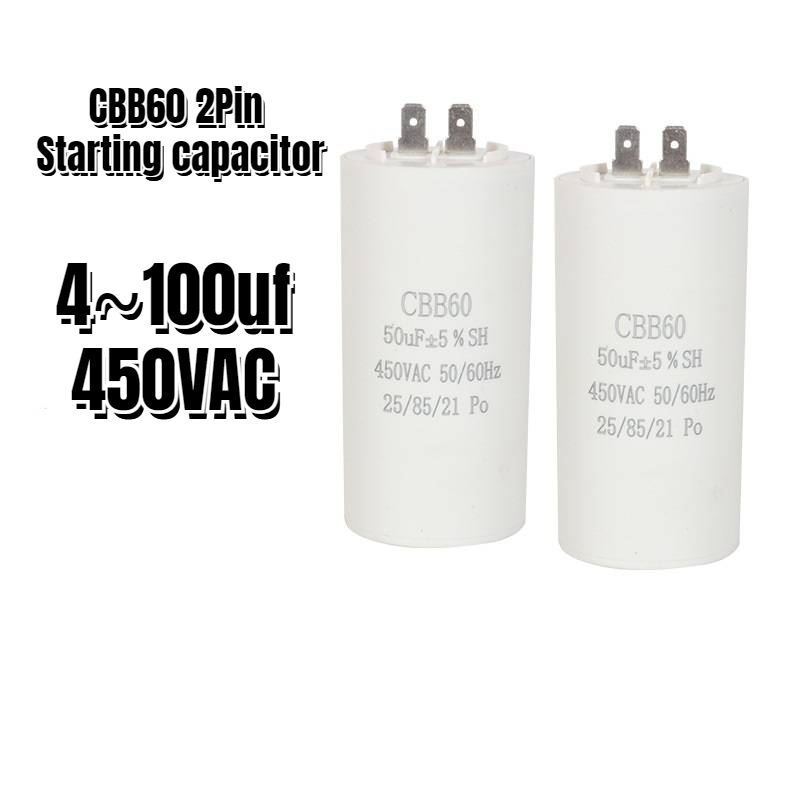 Cbb60 2Pin 4uf ~ 100uf 450V Khởi Động Tụ Điện Máy Giặt Tụ Điện Máy Bơm ...