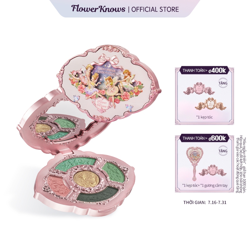 Flower Knows Midsummer Fairytales Collection Bảng phấn mắt năm màu nổi ...