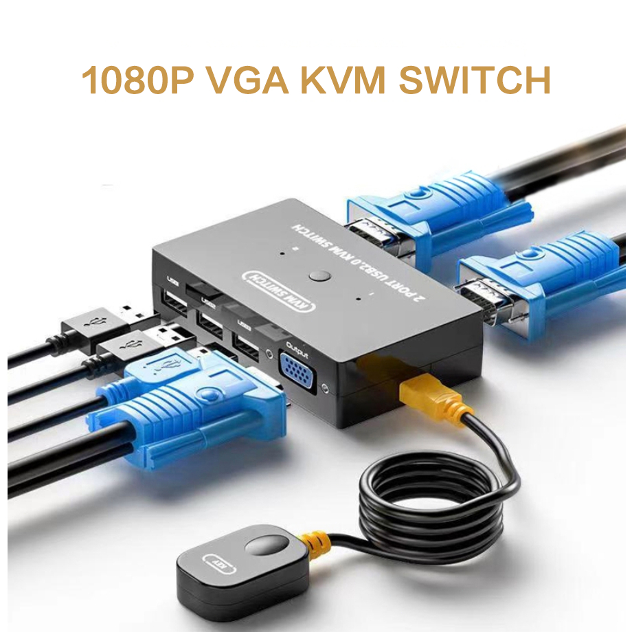 Công Tắc vga kvm kvm Chuyên Dụng Chất Lượng Cao | Bộ Chuyển Đổi Từ 2 Sang 1 4 Sang 1 Kèm Bộ Điều ...