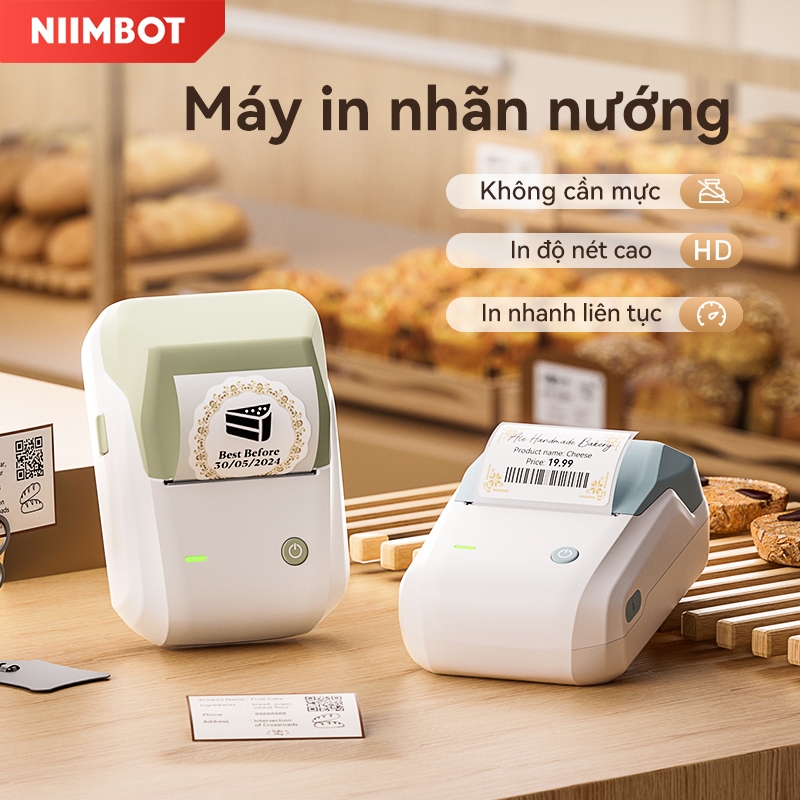 Niimbot B1 Máy in nhãn Baking Label Printer Bluetooth thông minh di ...