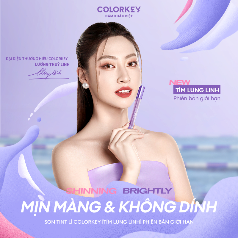 Colorkey 「 Flash Purple 」 Soft Watery Matte Liptint COMBO 2 Bộ trang ...