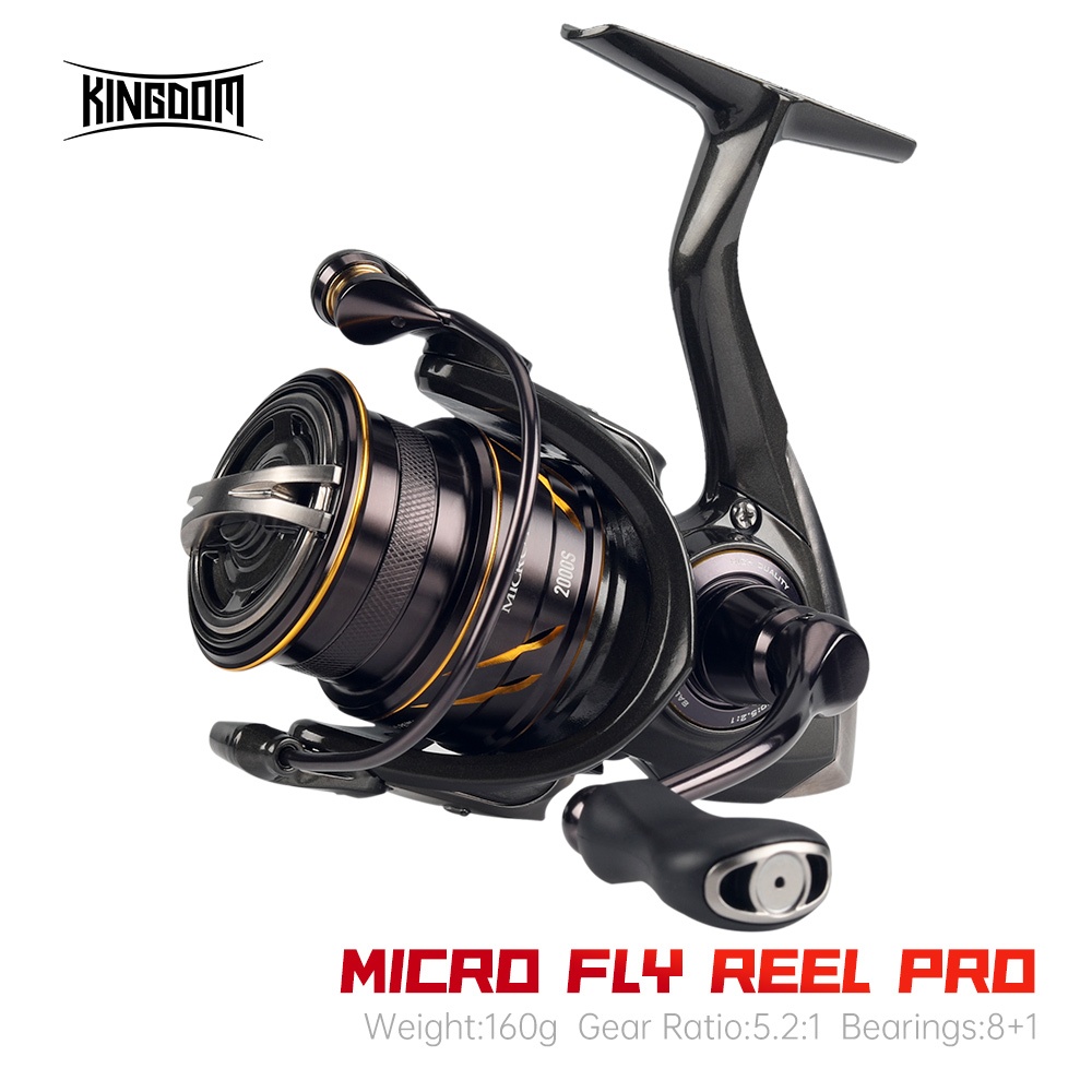 Kingdom MICRO FLY 2024 Spinning Fishing Reel 1000 1000S 2000 2000S 3000 ...