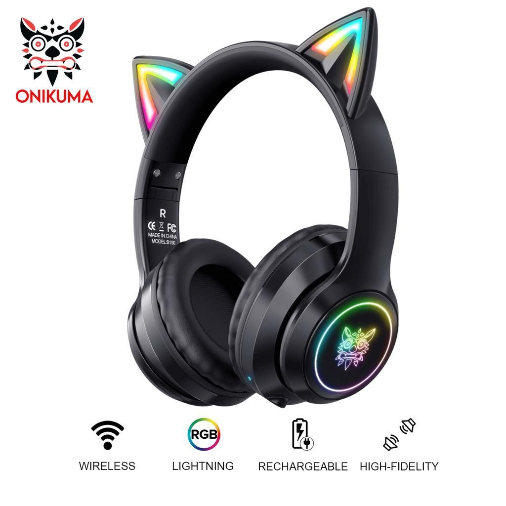 Onikuma B90 RGB Tai mèo không dây Bluetooth 5.0 Tai nghe chơi game âm ...