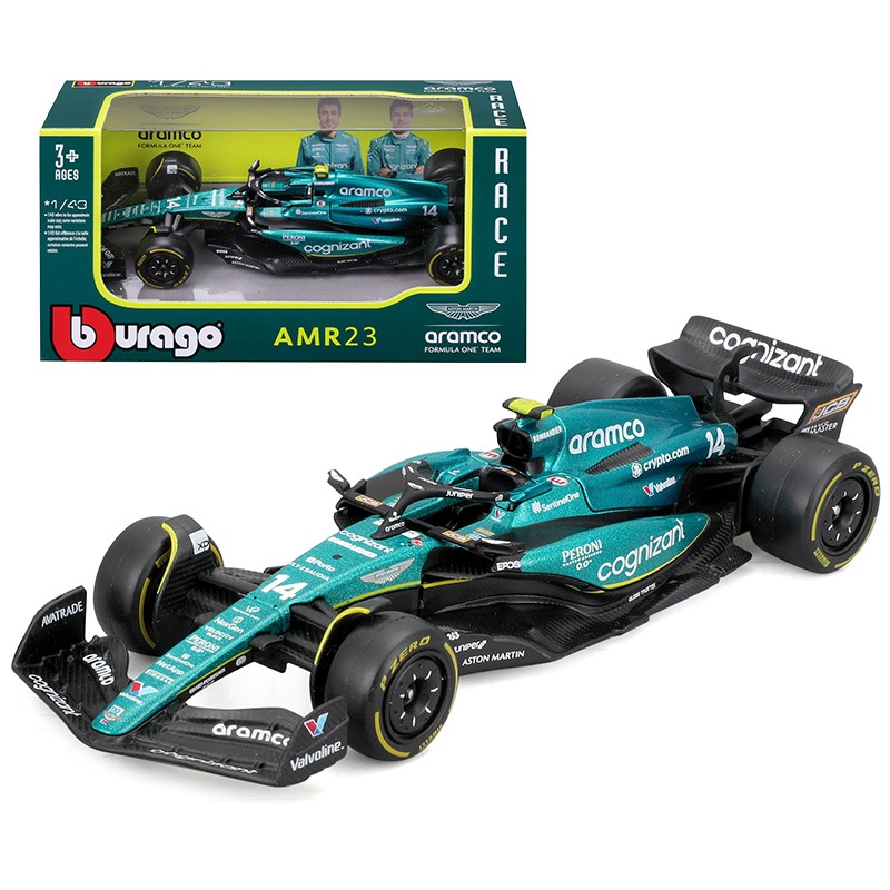 Bburago 2023 1: 43 F1 Đội Aston Martin Aramco AMR23 #14 Lanh #18 Stroll Formula Hợp kim Diecast ...