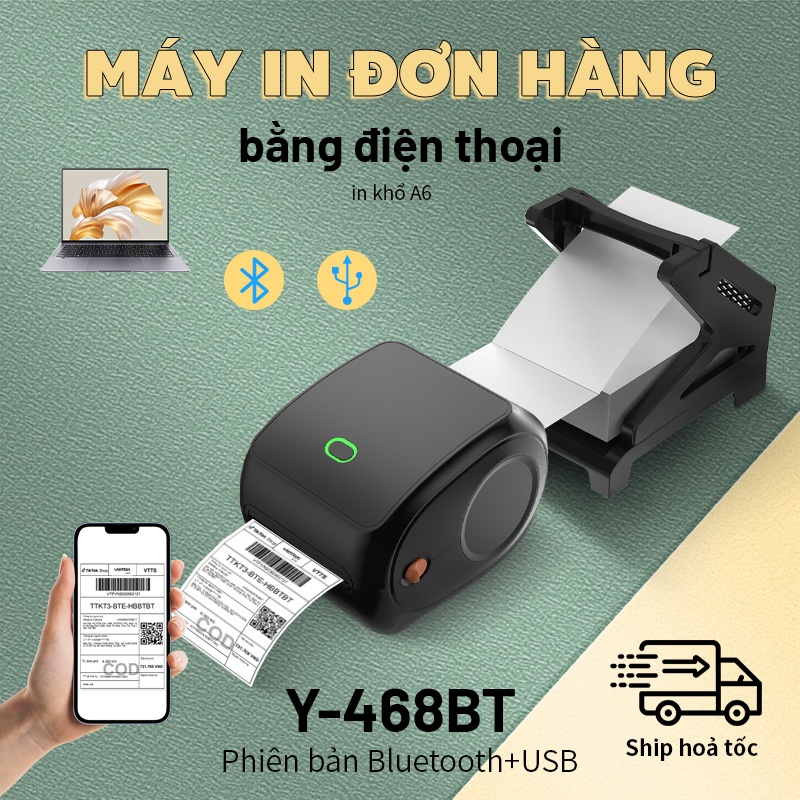 Máy In Nhiệt FlashLabel Y468 In Khổ có thể in đơn hàng khổ A6/A7 máy in ...