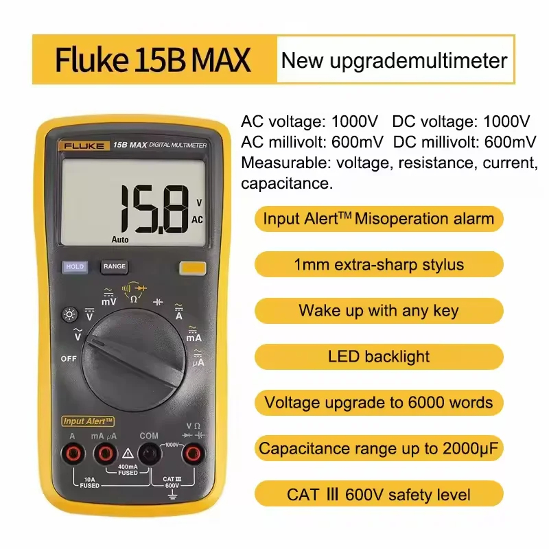 Fluke 15B 17B MAX KIT Đồng hồ vạn năng kỹ thuật số tiết kiệm Điện áp ...