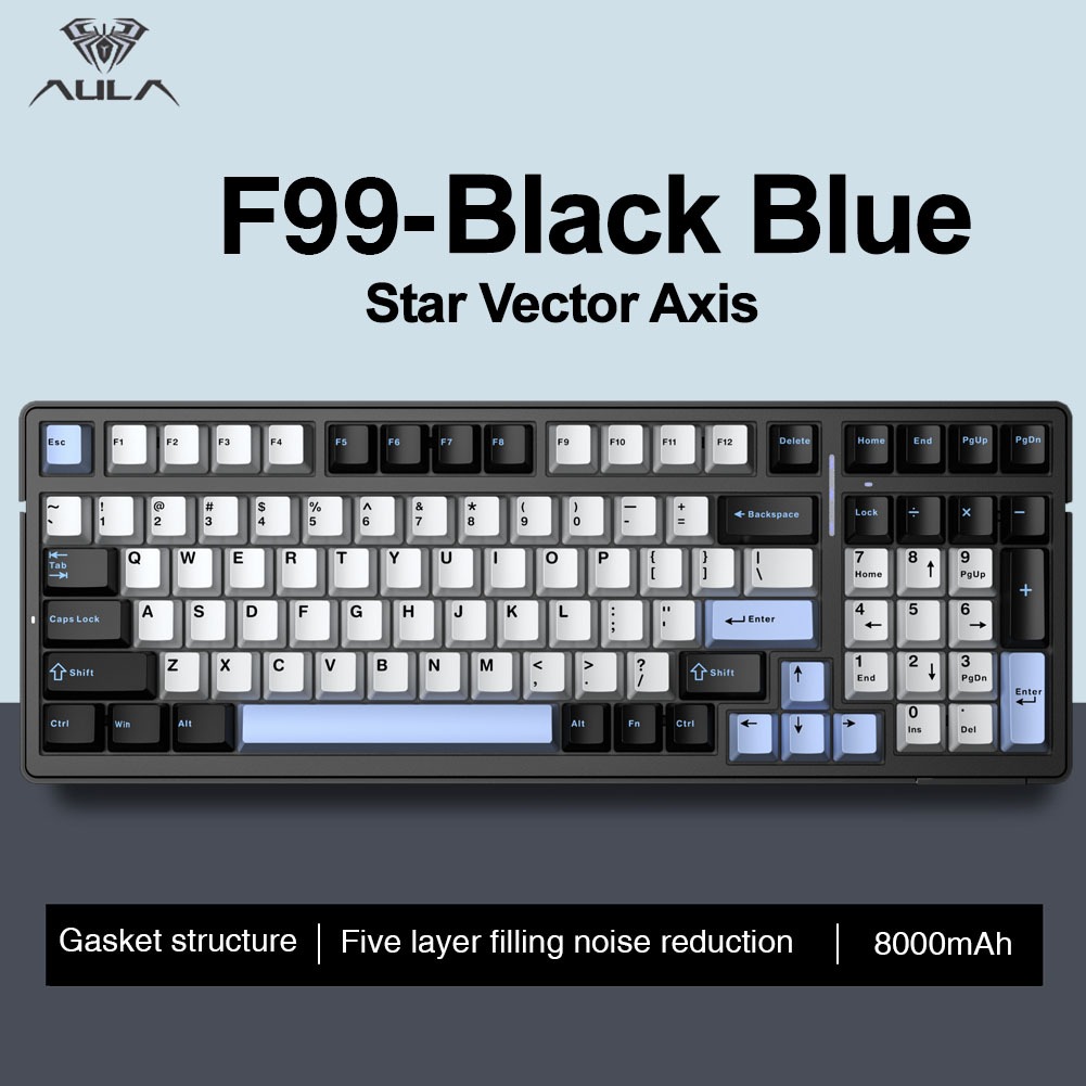 Bàn phím cơ AULA f99 99 phím hỗ trợ pin 8000mah diy | Shopee Việt Nam