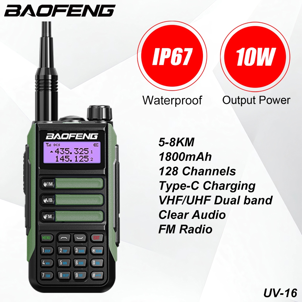 Baofeng UV-16 (UV-16 Pro) IP67 Bộ đàm chống nước UHF / VHF Đài phát ...